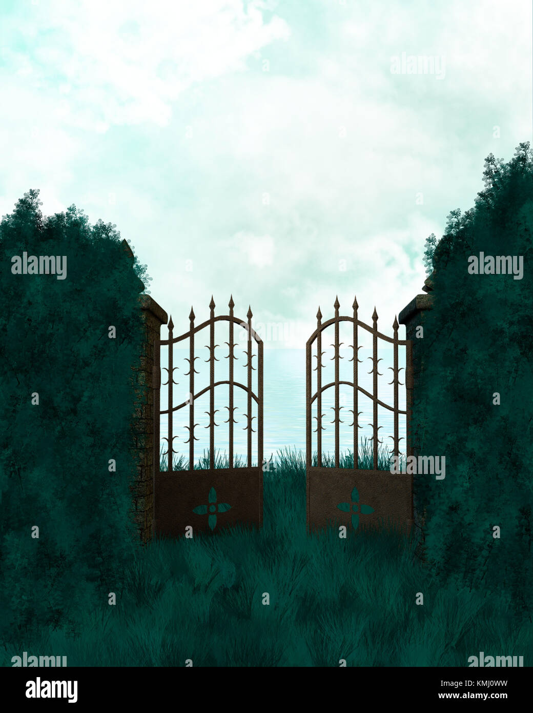 Outdoor Gate Background Stock Photo - Alamy