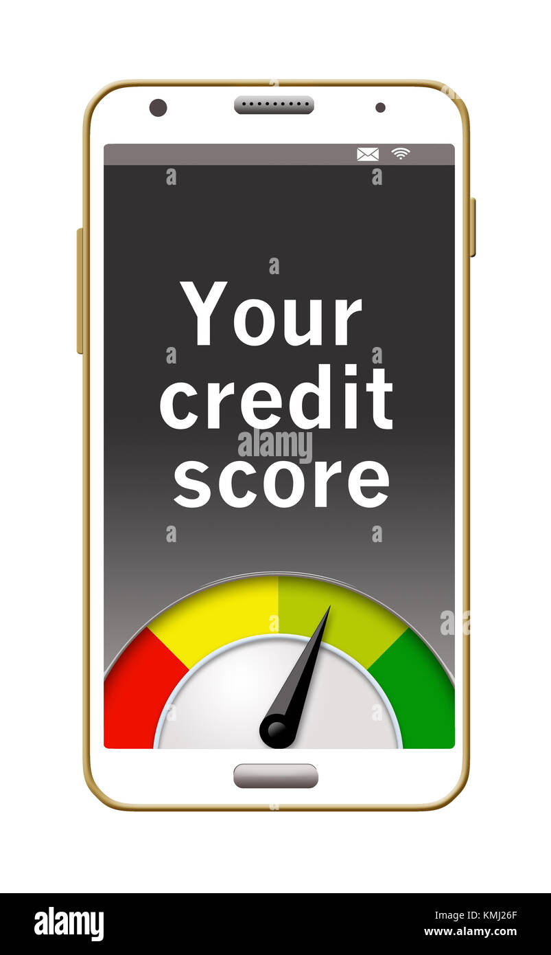 Checking your credit score on your phone is seen here Stock Photo - Alamy