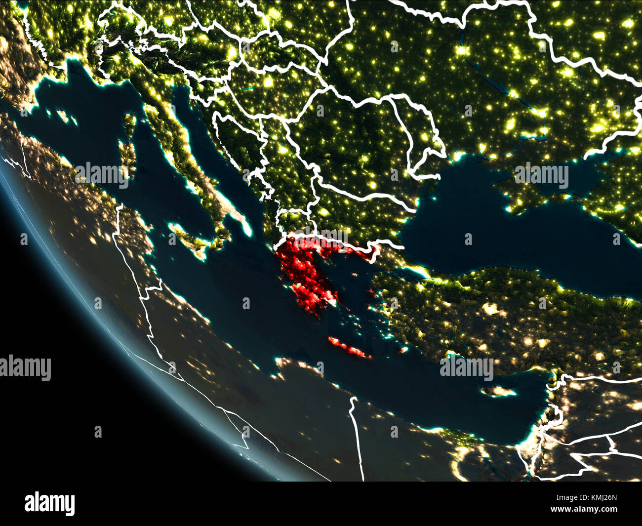 3d satellite image of greece hi-res stock photography and images - Alamy