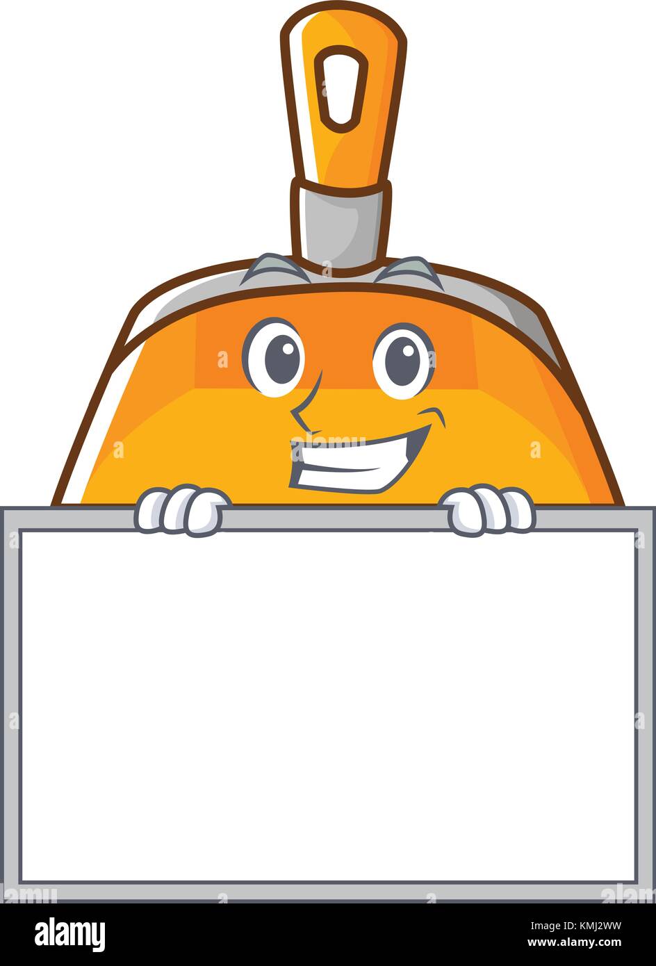 Grinning with board dustpan character cartoon style Stock Vector Image ...
