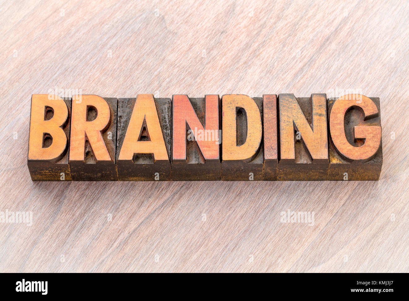branding - word in vintage letterpress wood type printing blocks Stock ...