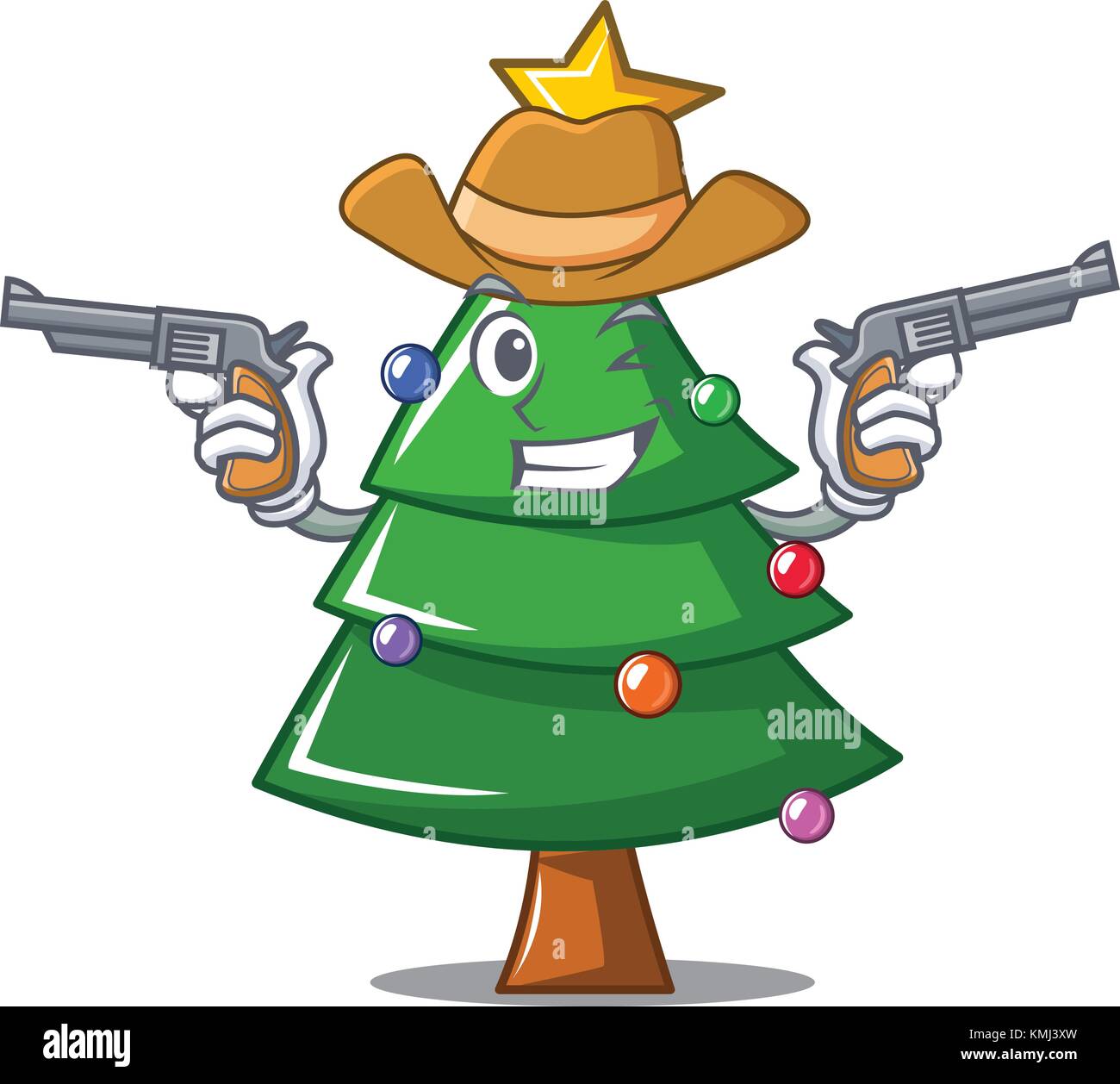 Cowboy Christmas tree character cartoon Stock Vector Image & Art - Alamy