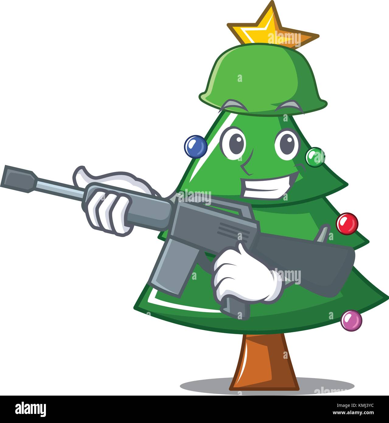 Army Christmas tree character cartoon Stock Vector Image & Art - Alamy