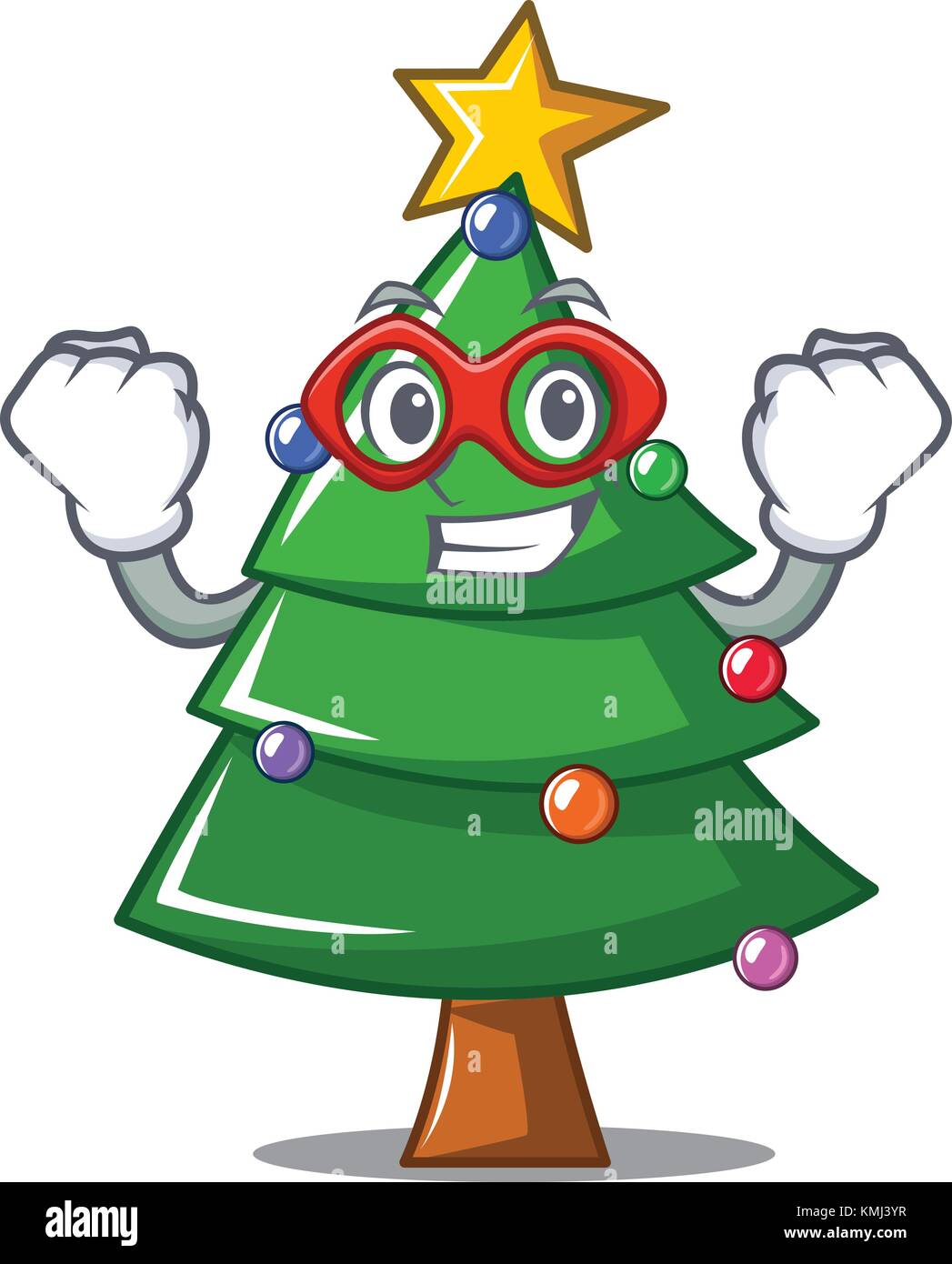 Super hero Christmas tree character cartoon Stock Vector Image & Art ...