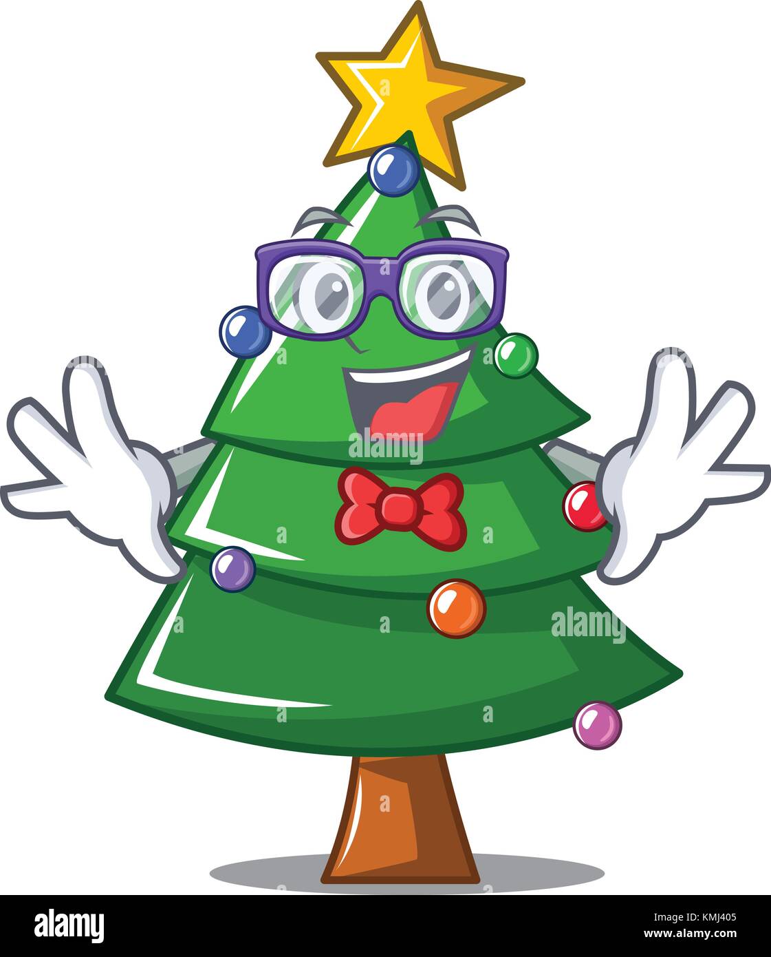 Geek Christmas tree character cartoon Stock Vector Image & Art - Alamy