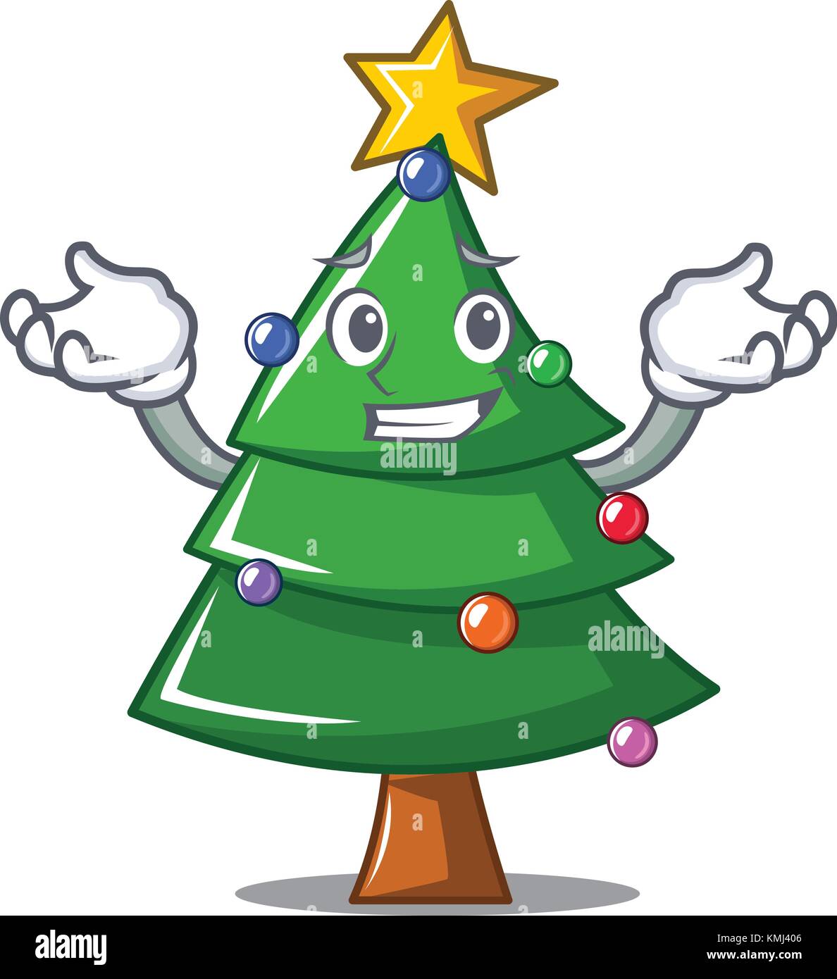 Grinning Christmas tree character cartoon Stock Vector Image & Art - Alamy