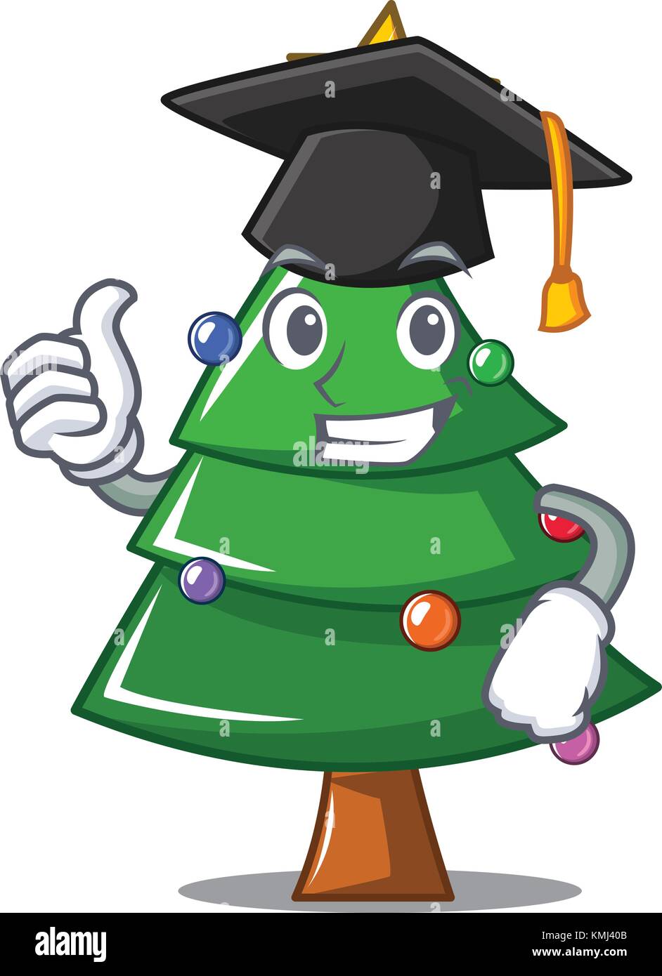 Graduation Christmas tree character cartoon Stock Vector Image & Art ...