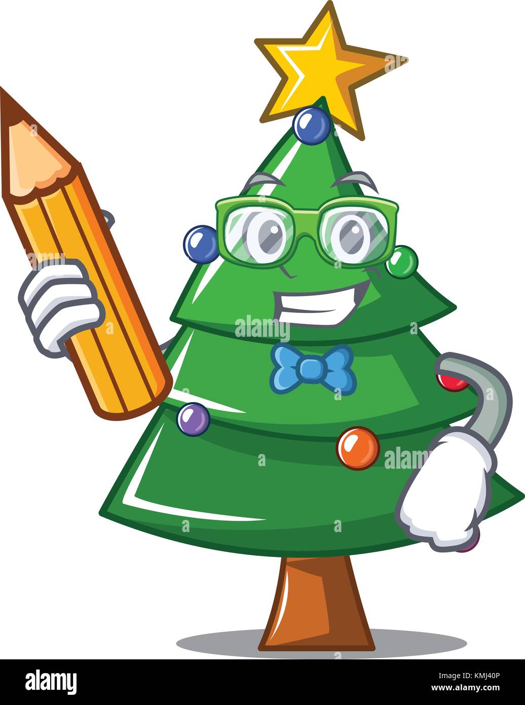 Student Christmas tree character cartoon Stock Vector Image & Art - Alamy