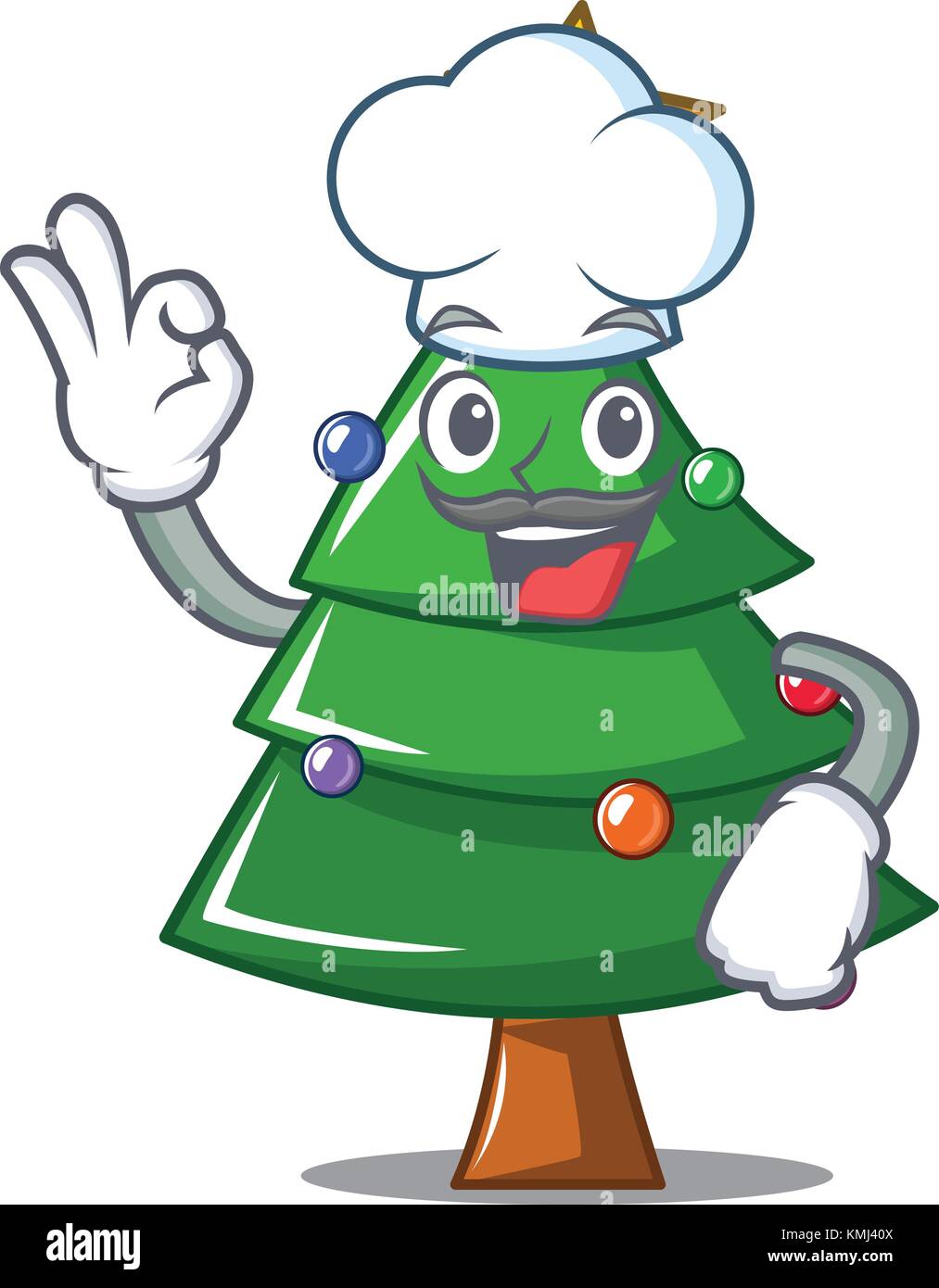 Chef Christmas tree character cartoon Stock Vector Image & Art - Alamy