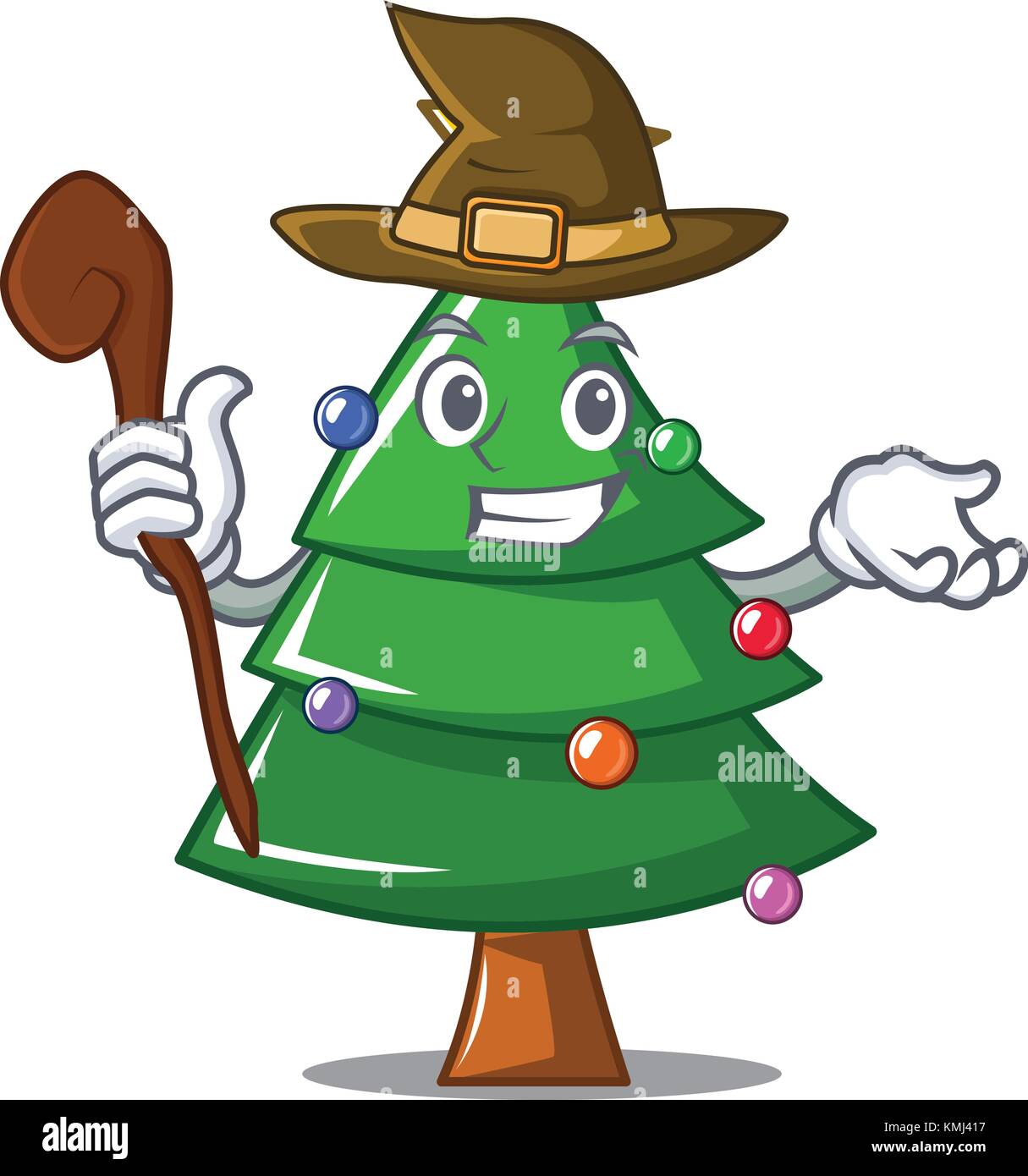 Witch Christmas tree character cartoon Stock Vector Image & Art - Alamy
