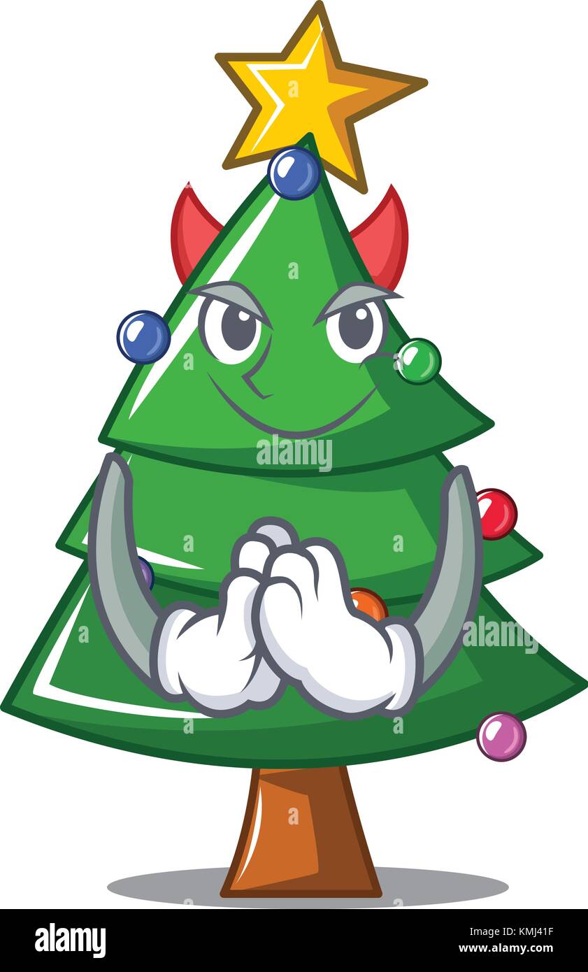 Devil Christmas tree character cartoon Stock Vector Image & Art - Alamy