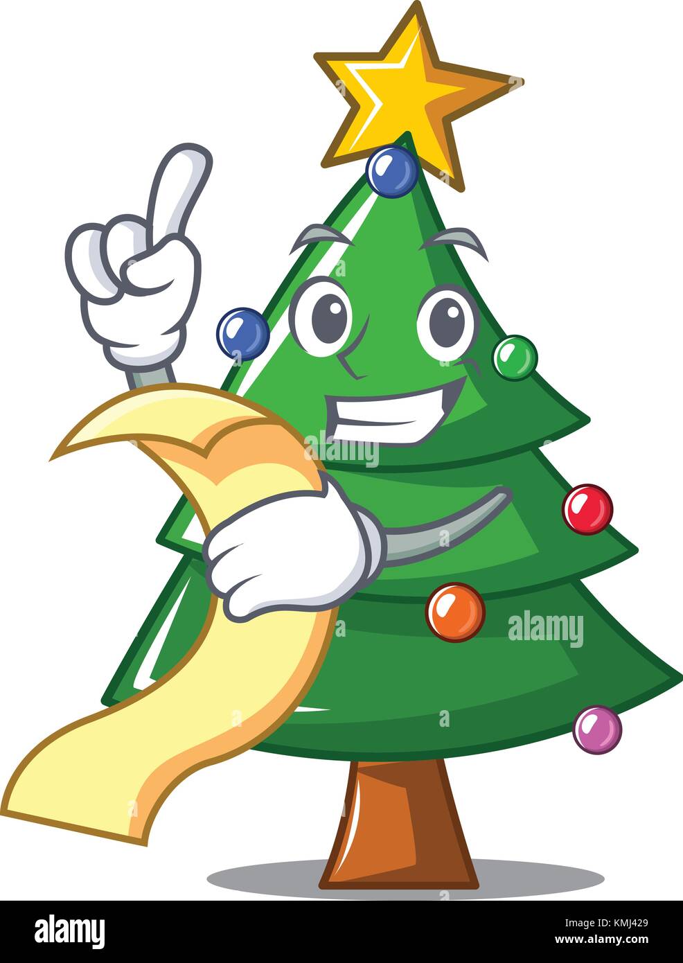With menu Christmas tree character cartoon Stock Vector Image & Art - Alamy