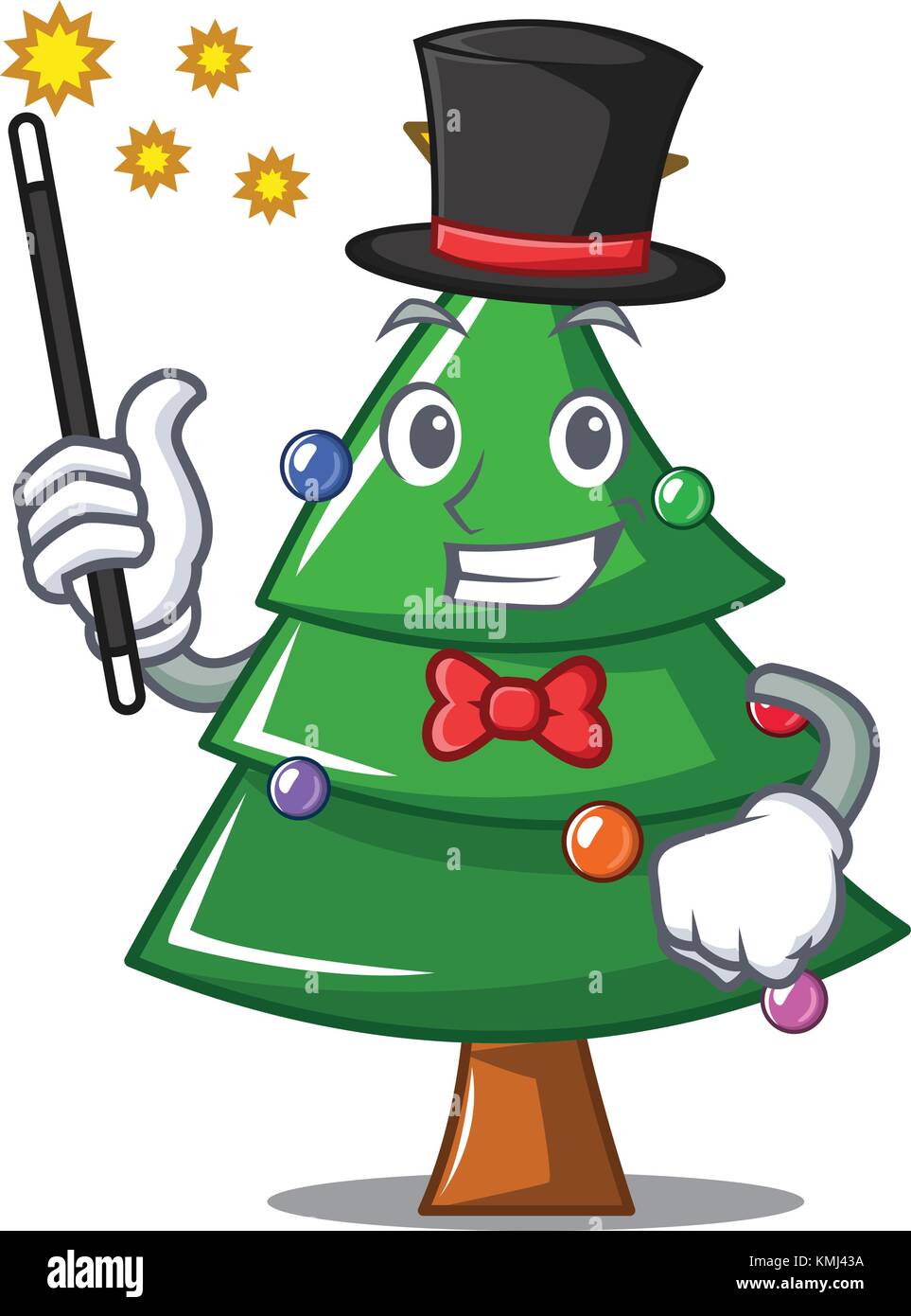 Magician Christmas tree character cartoon Stock Vector Image & Art - Alamy