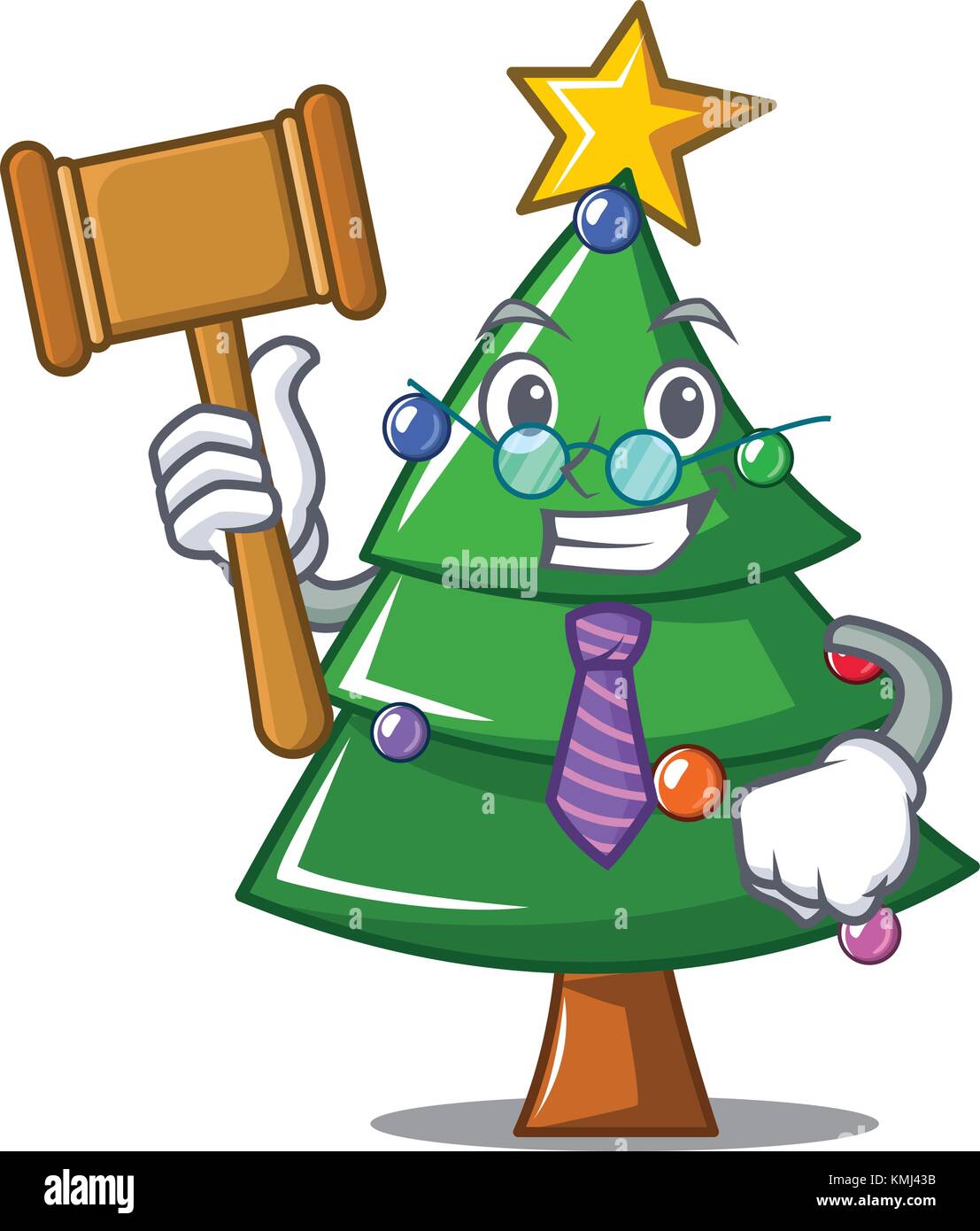 Judge Christmas tree character cartoon Stock Vector Image & Art - Alamy