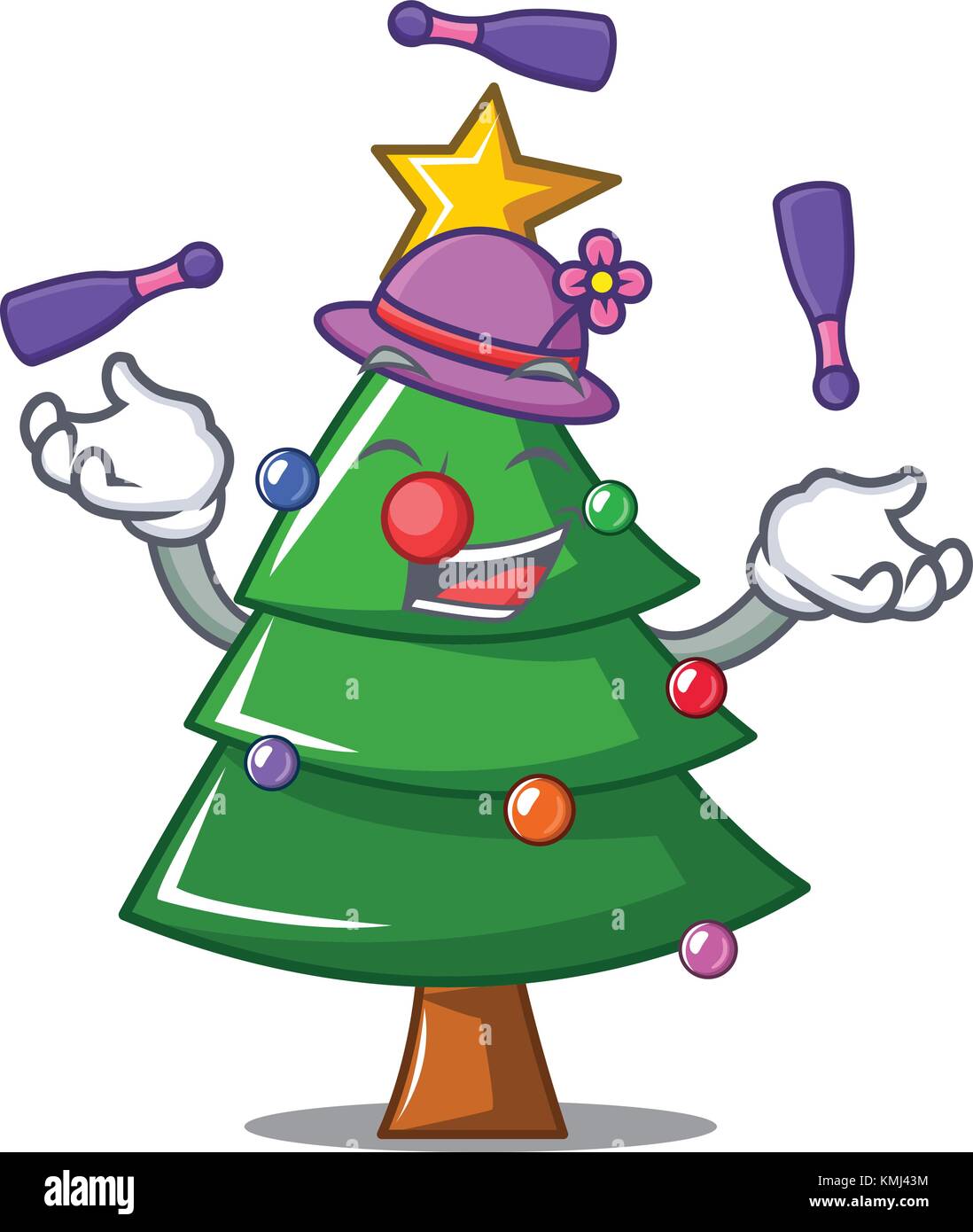 Juggling Christmas tree character cartoon Stock Vector Image & Art - Alamy