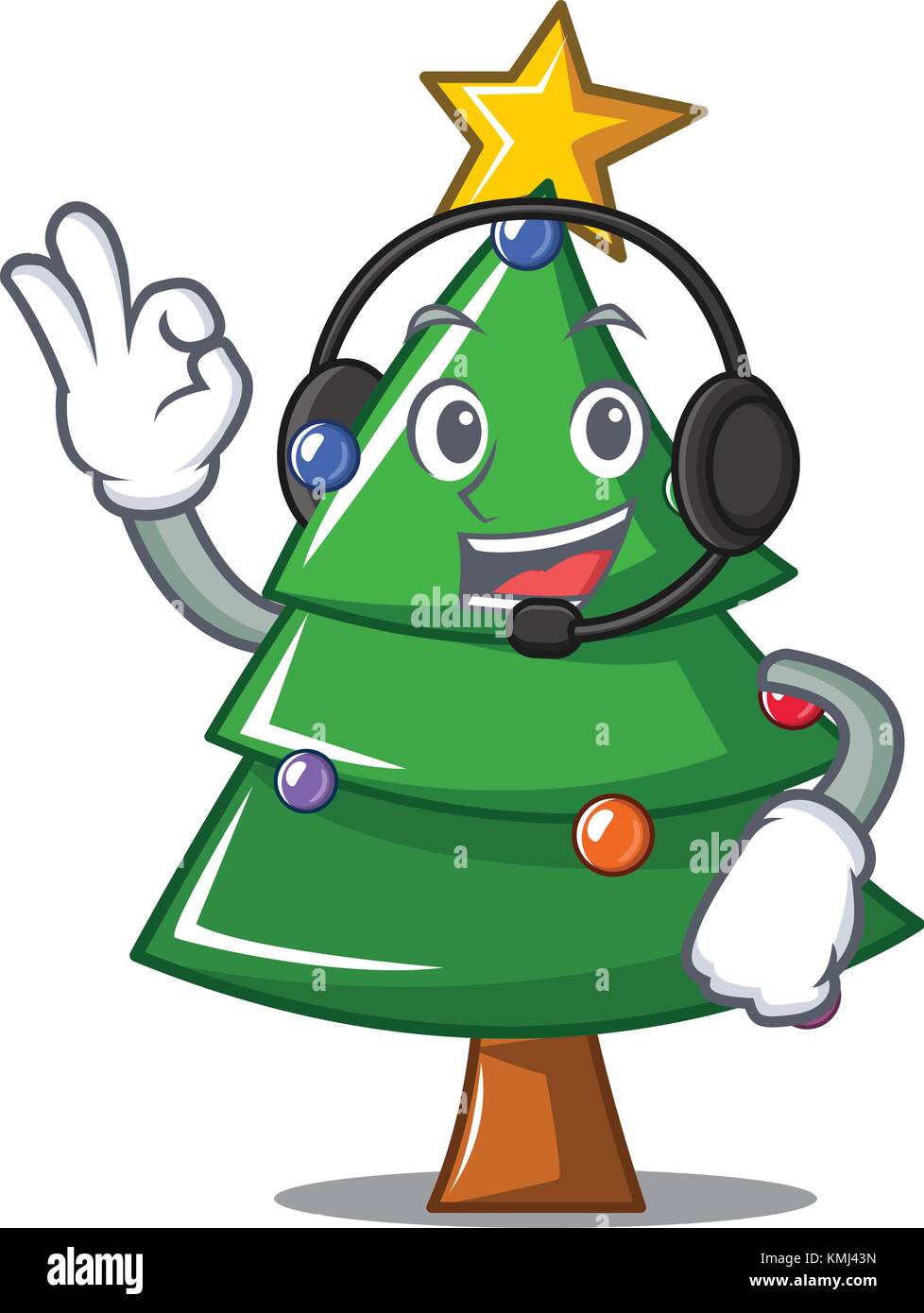 With Headphone Christmas Tree Character Cartoon Stock Vector Image with-headphone-christmas-tree-character-cartoon-stock-vector-image