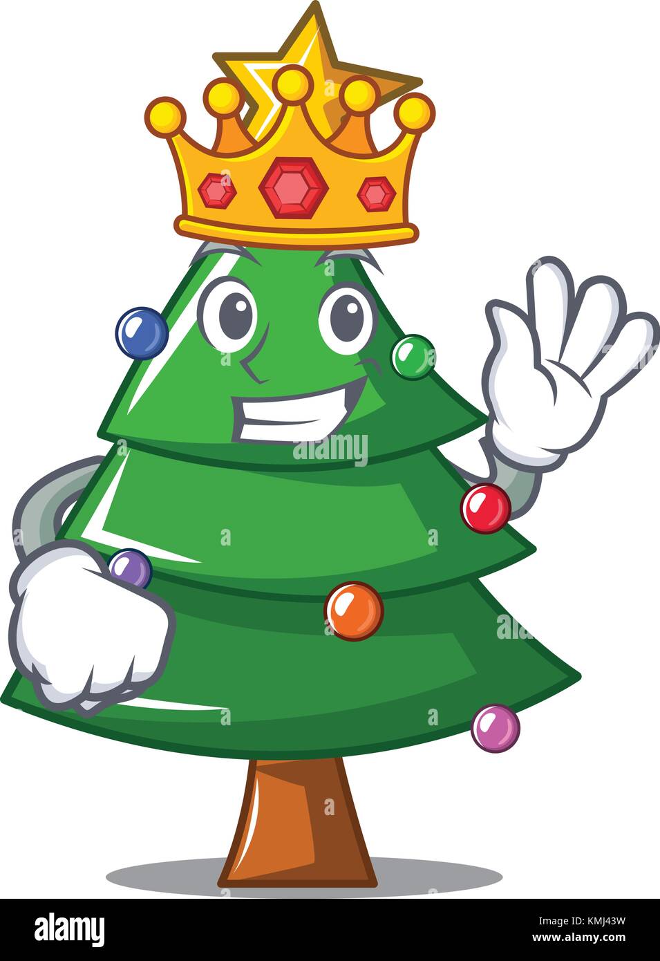 King Christmas tree character cartoon Stock Vector Image & Art - Alamy