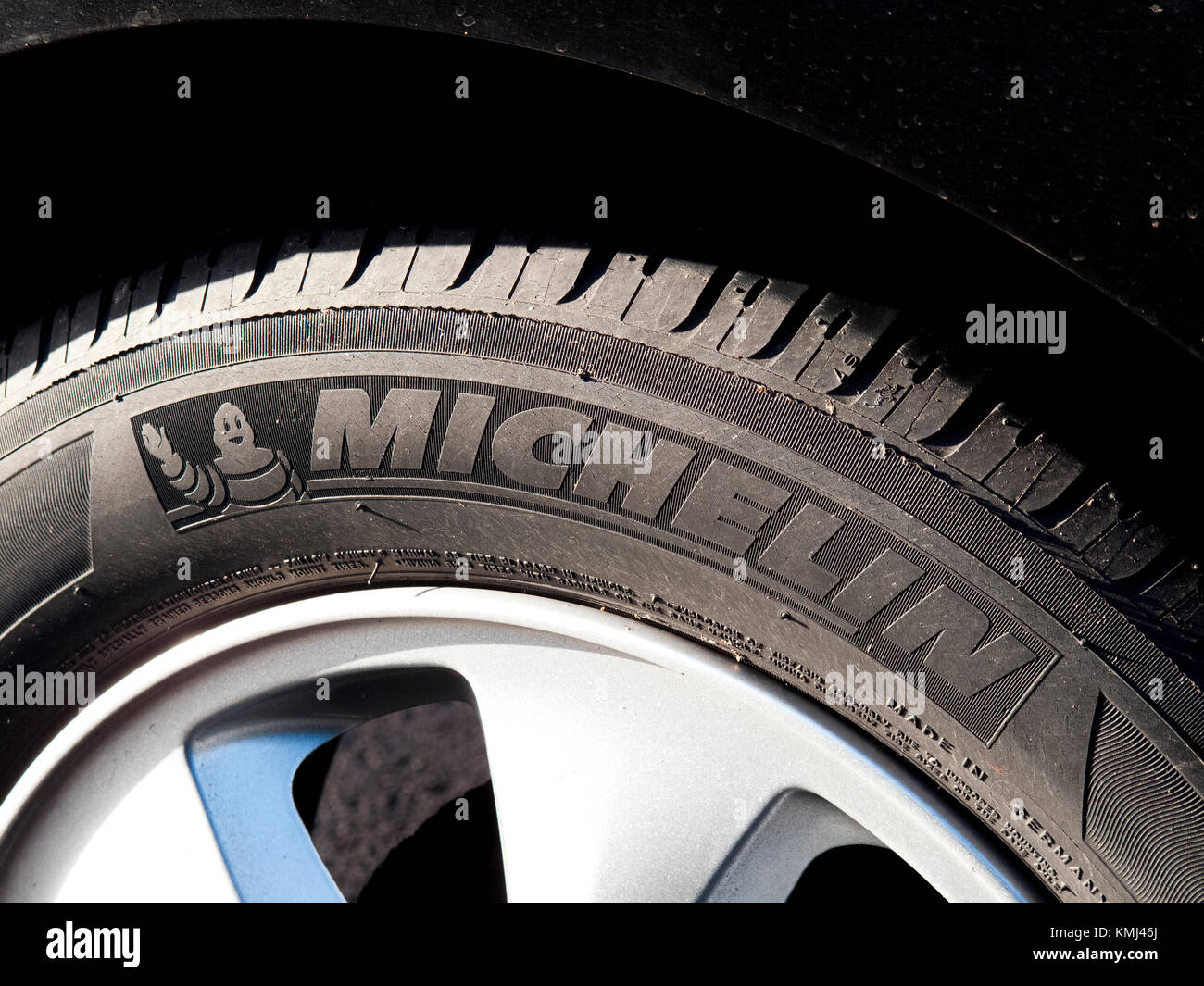 Michelin tyre on vehicle alloy wheel, French based manufacturer founded ...