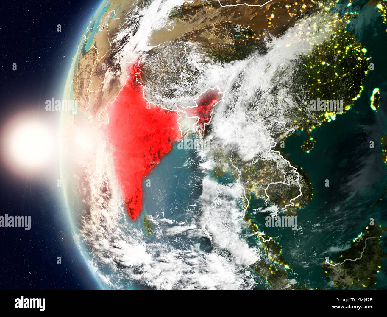 India highlighted on world map hi-res stock photography and images - Alamy