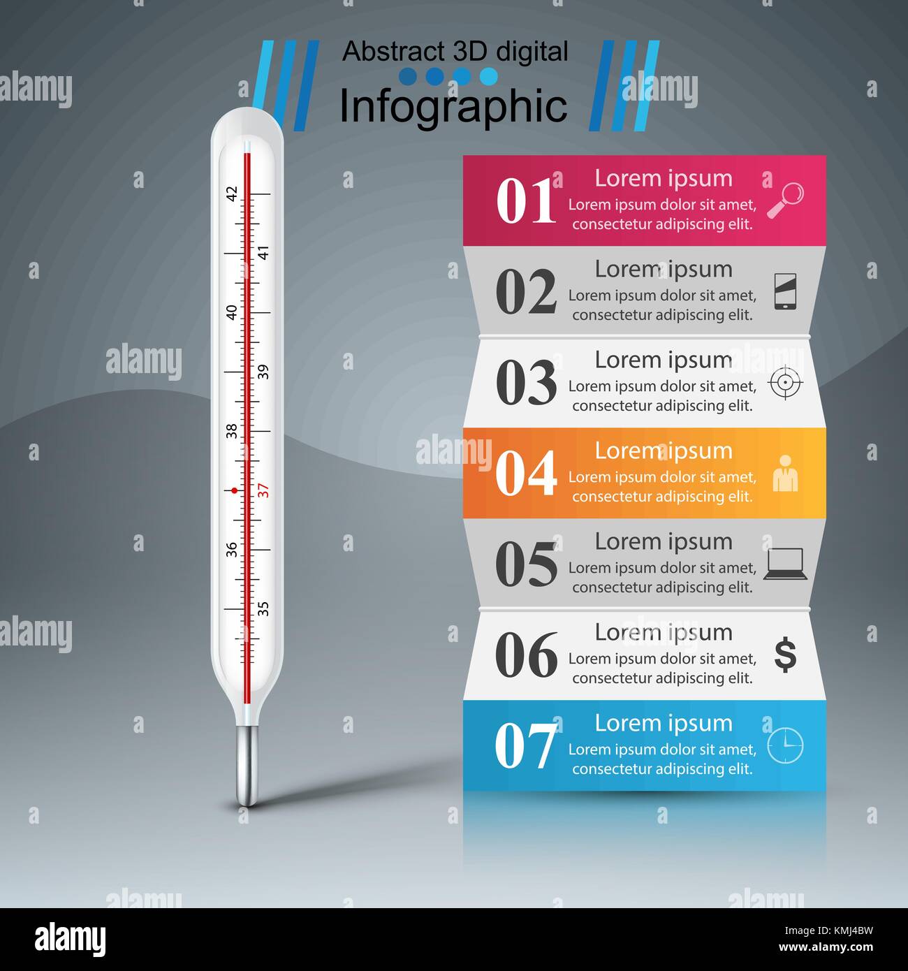 Thermometer business infographics. Health icon Stock Vector Image & Art ...