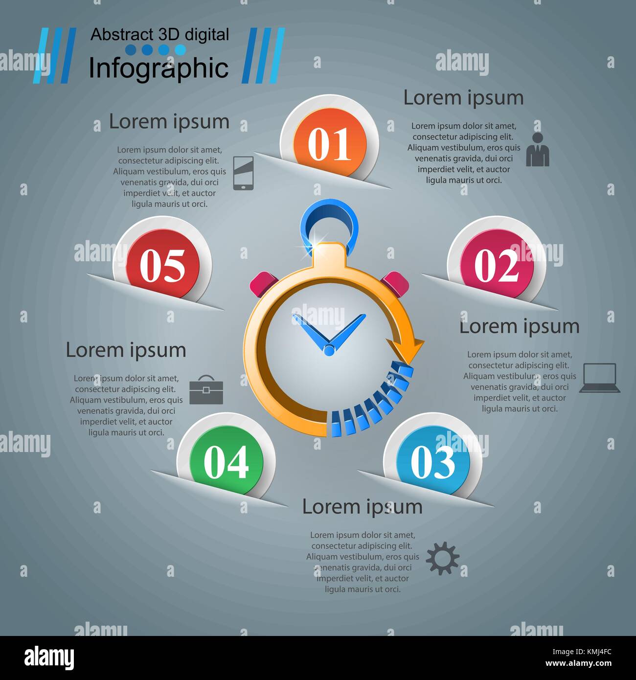 Clock, alarm - abstract paper infographic Stock Vector Image & Art - Alamy