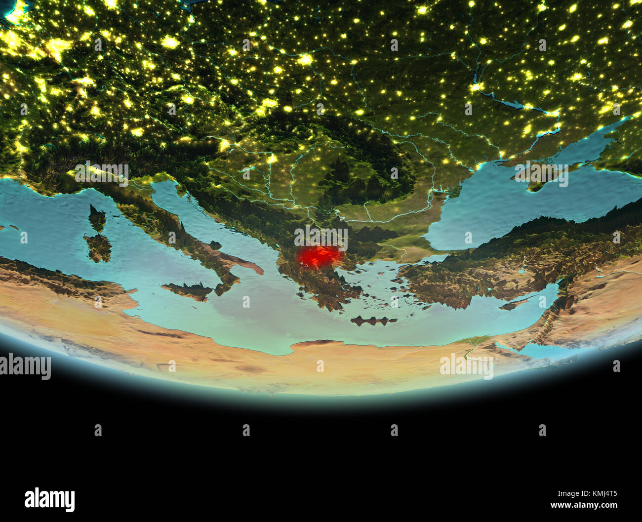 Highlighted satellite image of macedonia hi-res stock photography and ...