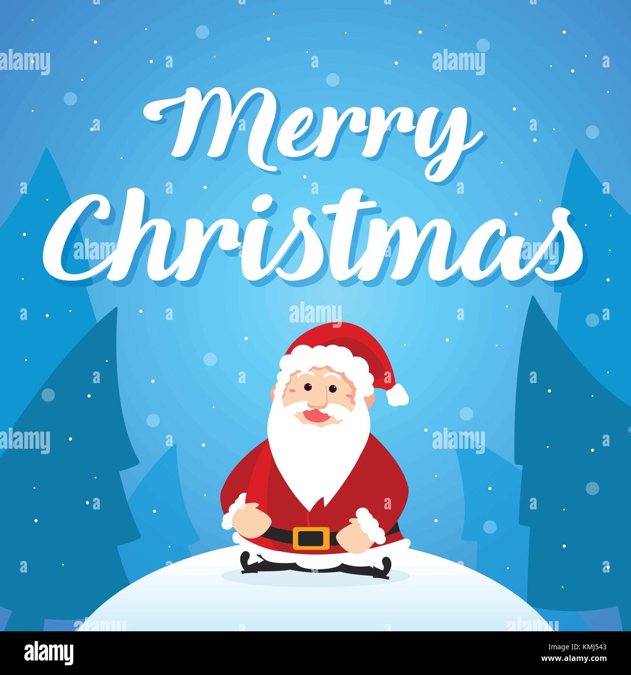 Merry Christmas with Santa greeting card Stock Vector Image & Art - Alamy