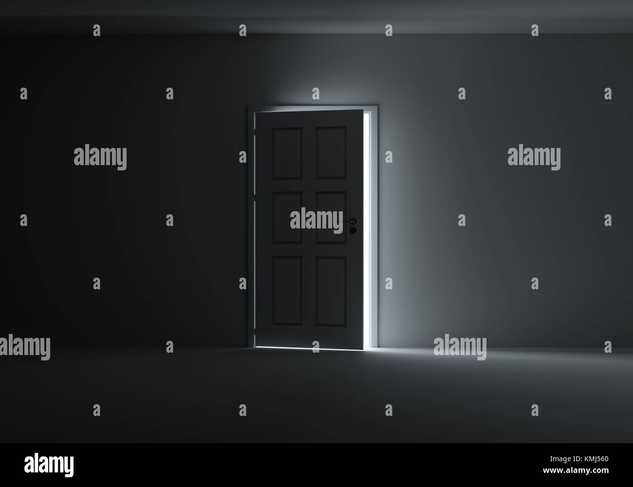 An open door with light streaming into dark room Stock Photo - Alamy
