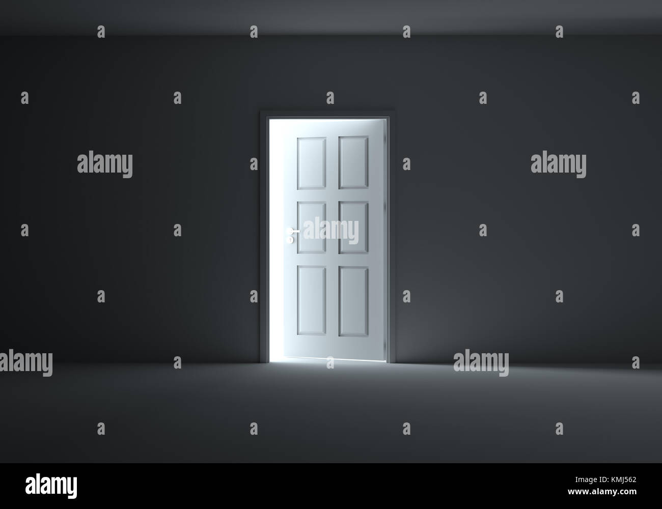 An open door with light streaming into dark room Stock Photo - Alamy