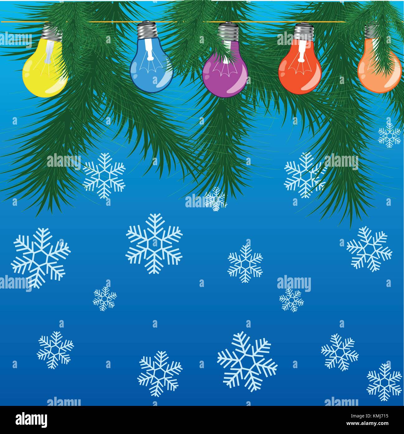 Tree branches snow blue Stock Vector Images - Alamy