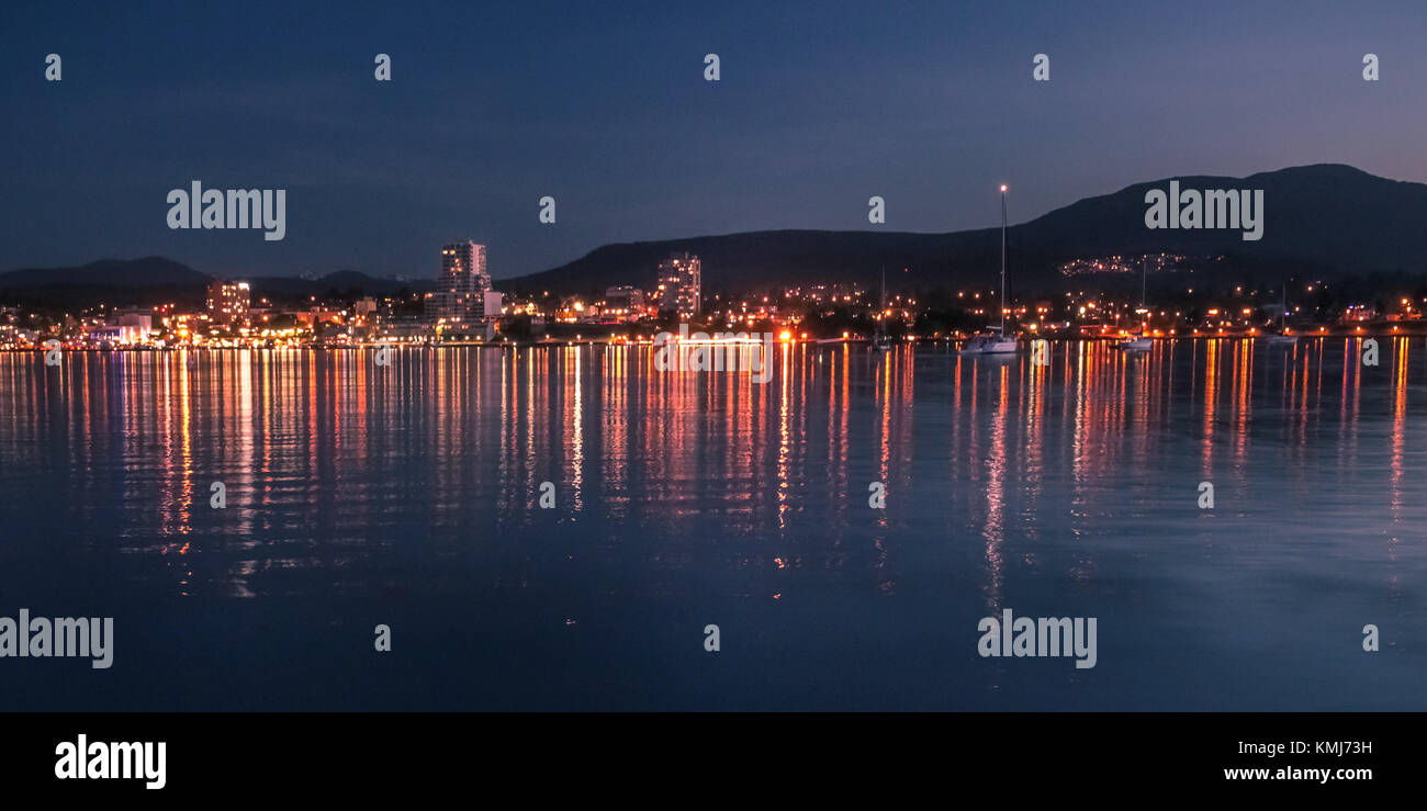 PROTECTION ISLAND, BC - MAY 26, 2017 - A view of Nanaimo’s Harbour at ...