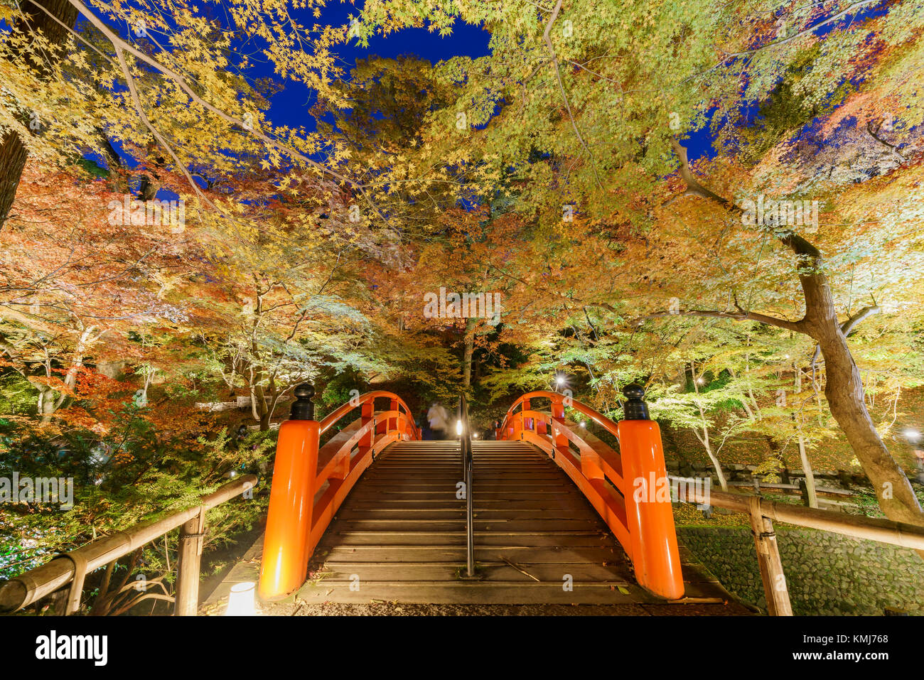 Beautiful night fall color of Kitano Tenmangu at Kyoto, Japan Stock ...