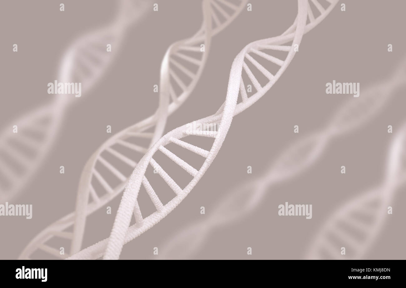 Many DNA chains over beige background. 3d rendering Stock Photo - Alamy