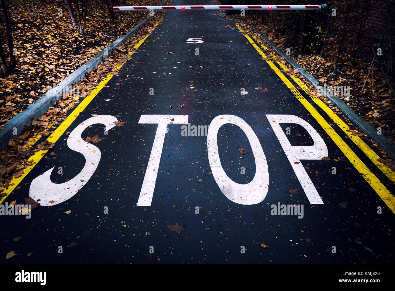 Yellow double barrier line hi-res stock photography and images - Alamy