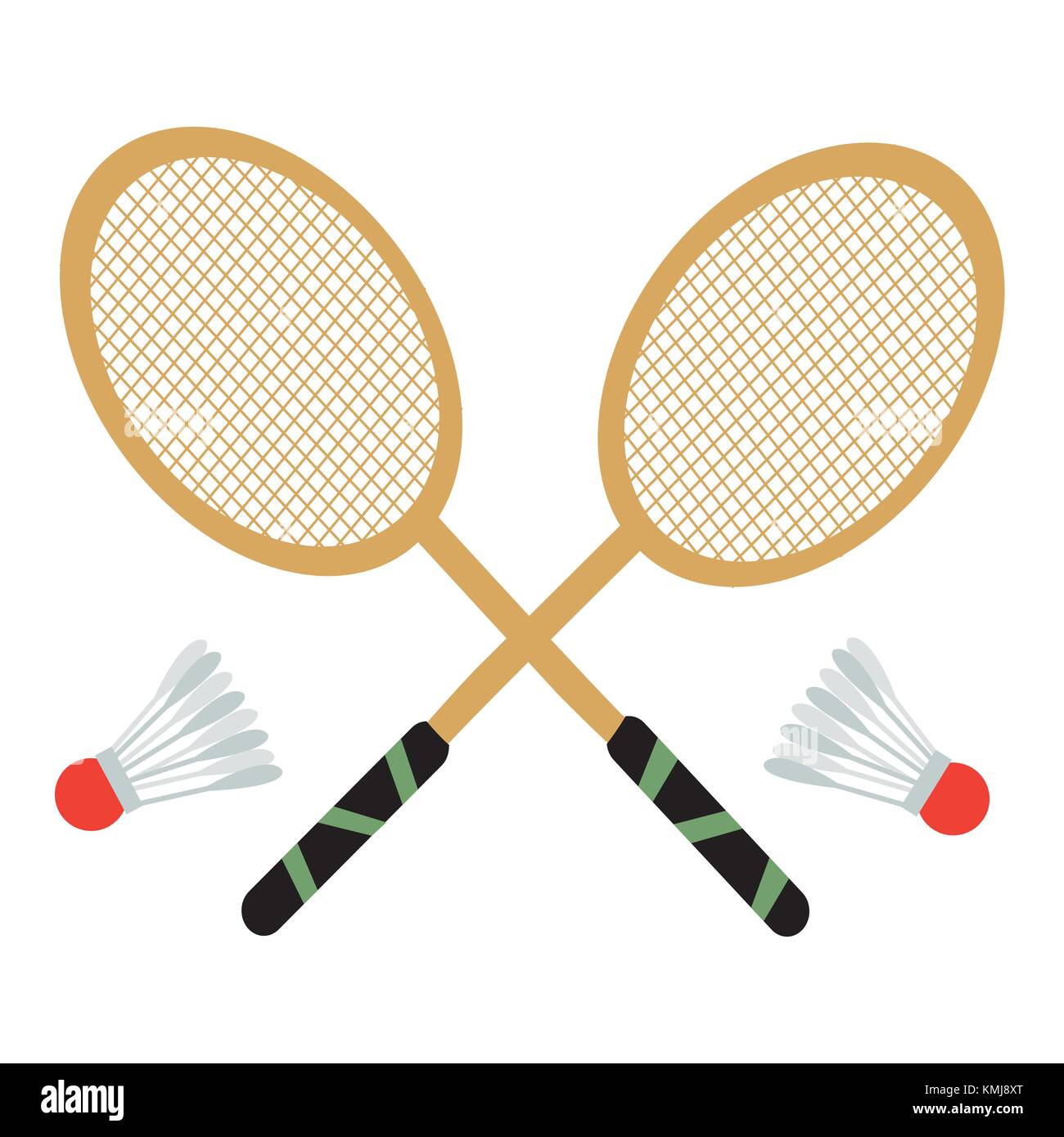 Vector set of badminton rackets and shuttles Stock Vector Image & Art ...