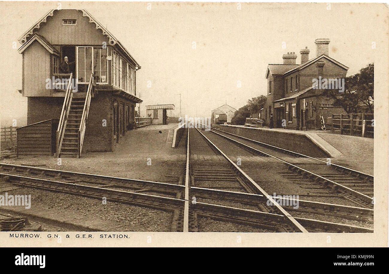 Photograph of Murrow West railway station, located in the UK ...