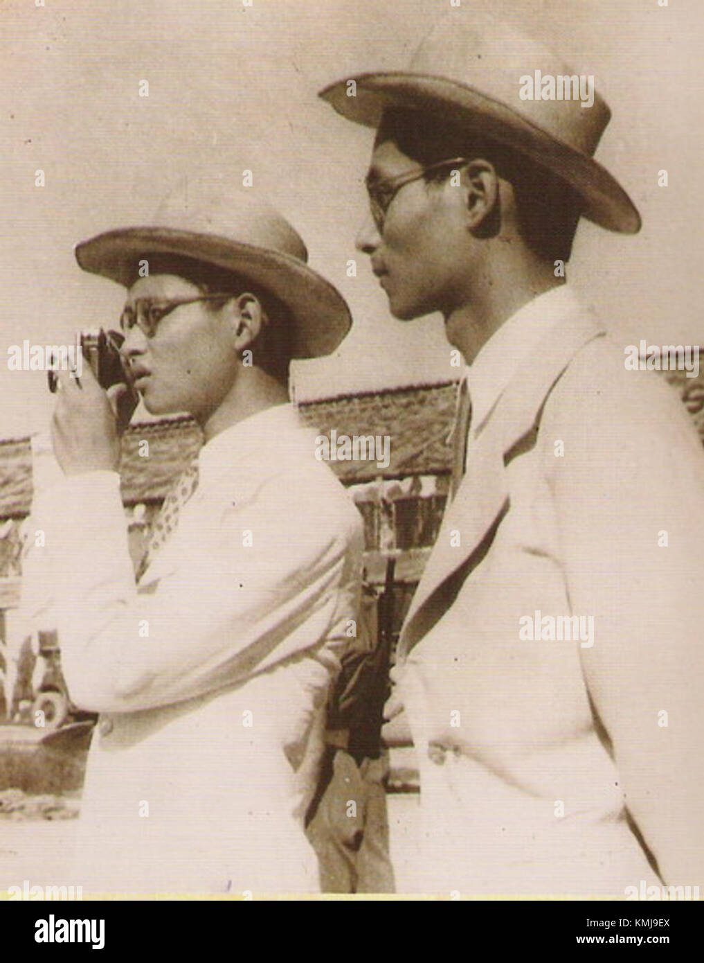 A photograph of King Ananda Mahidol and King Bhumibol Adulyadej, taken ...