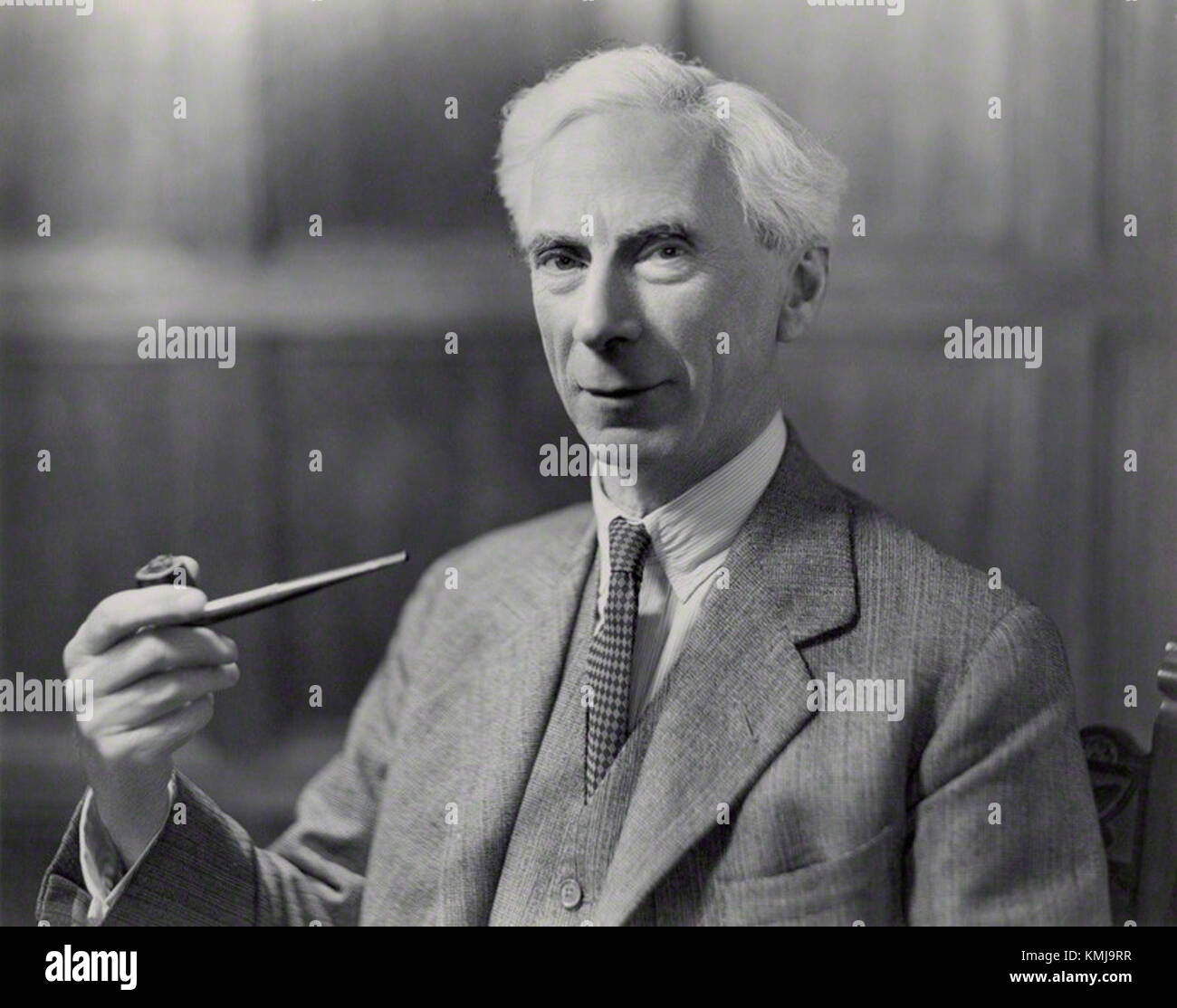 This photograph features Bertrand Russell, a British philosopher ...