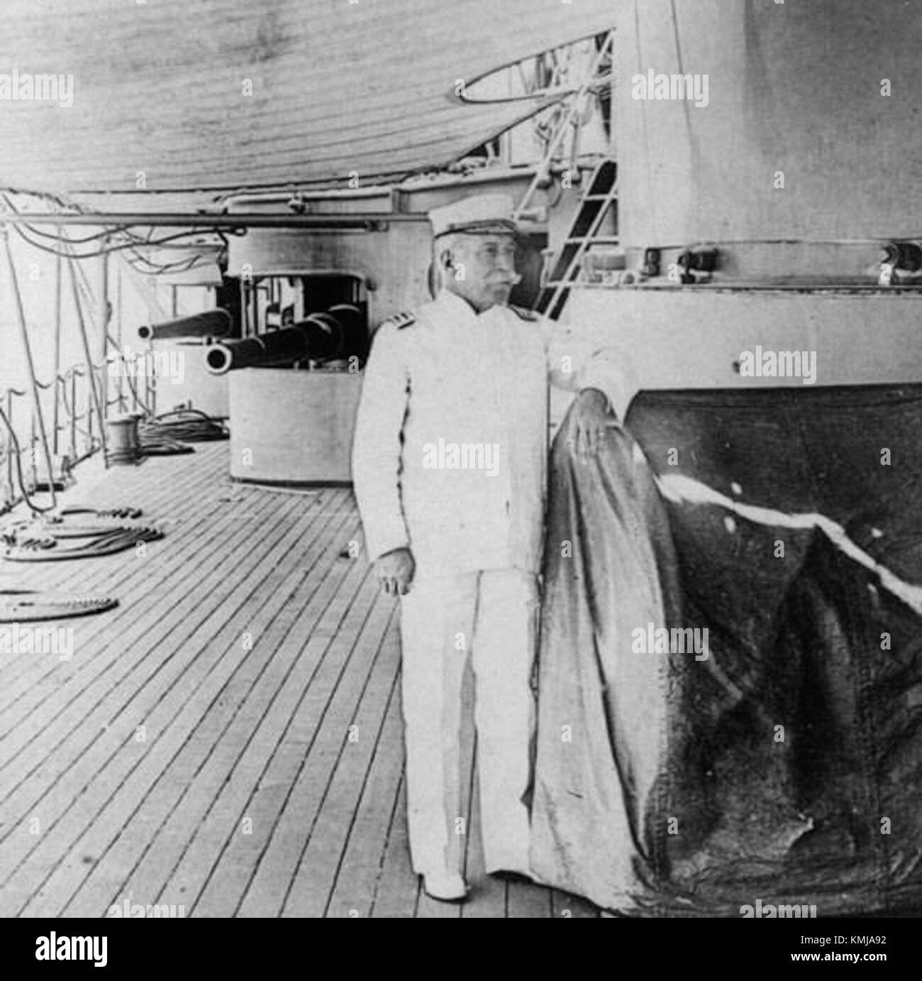 The photograph captures Admiral Dewey, a key figure in U.S. naval ...