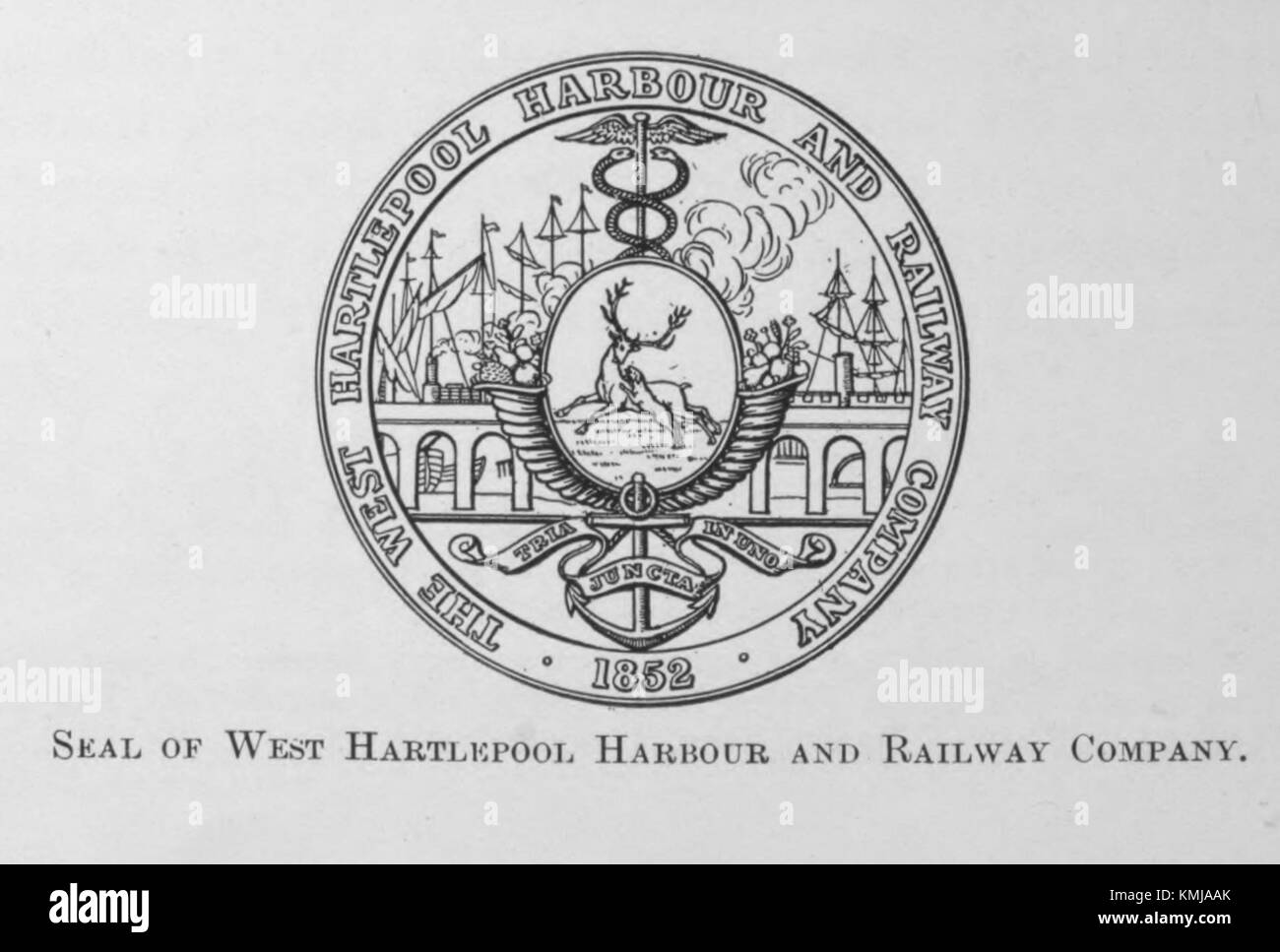 West Hartlepool harbour and railway seal Stock Photo - Alamy