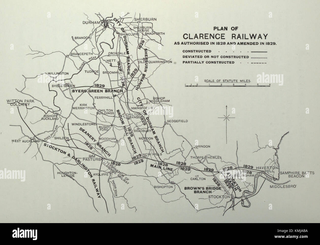 Clarence railway map Stock Photo - Alamy