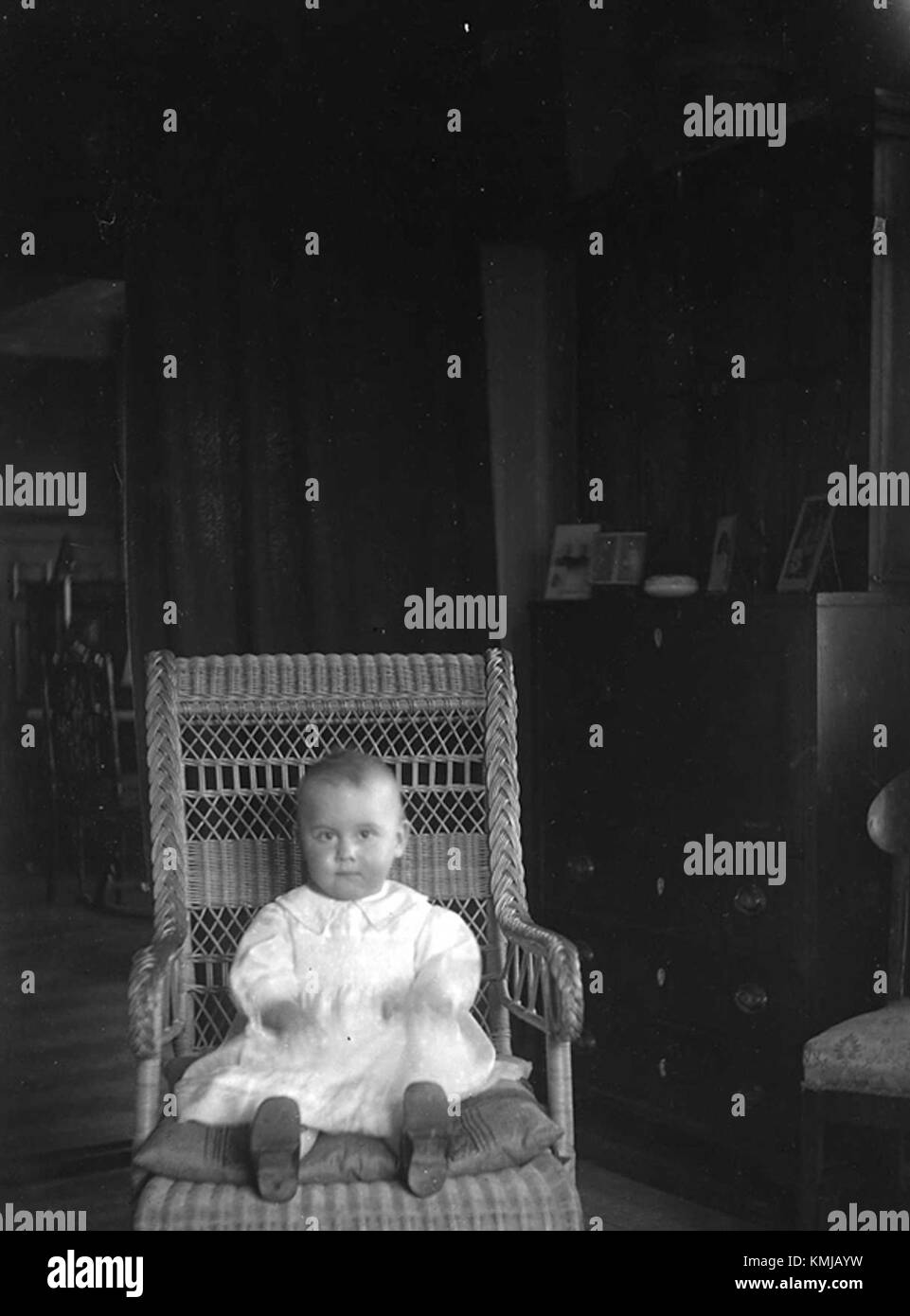 This image of Suzanne Olson as a baby in a wicker chair is housed at ...