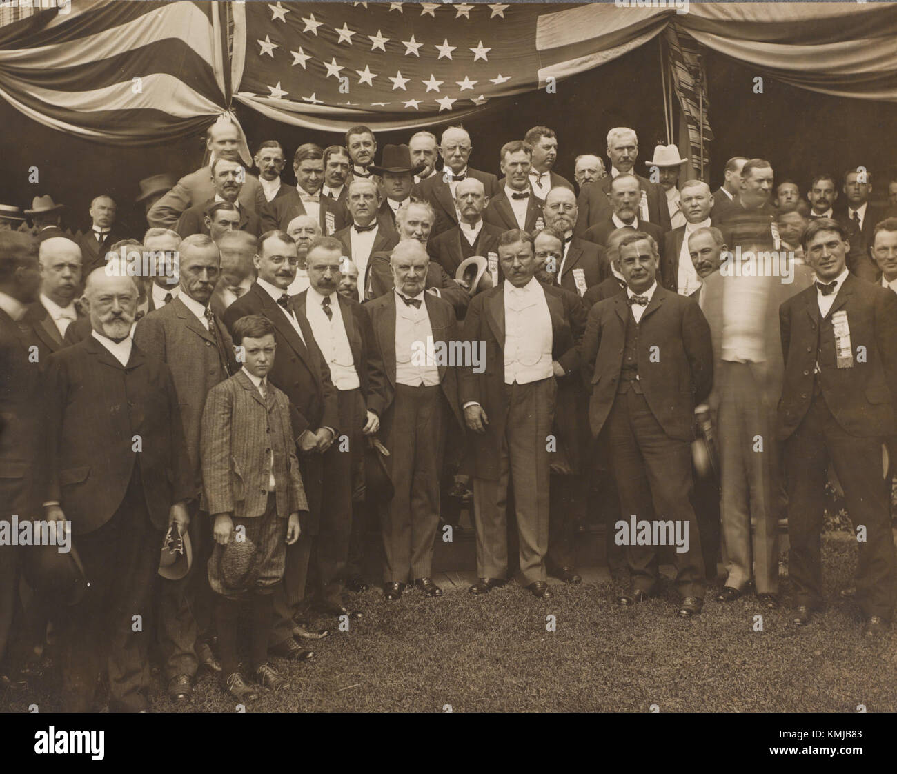 This photograph captures Theodore Roosevelt, Joseph Cannon, and members ...