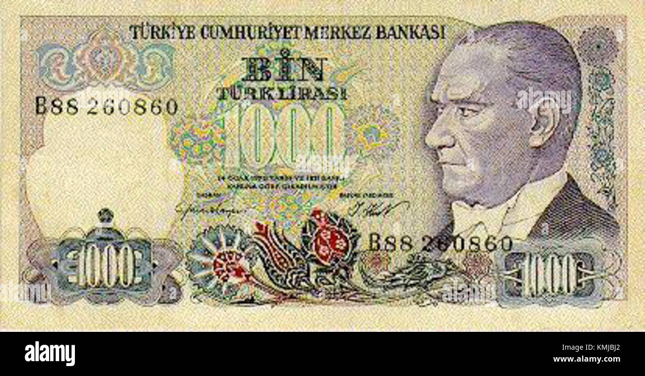 The 1000 Turkish Lira (TL) obverse is a significant example of Turkish ...