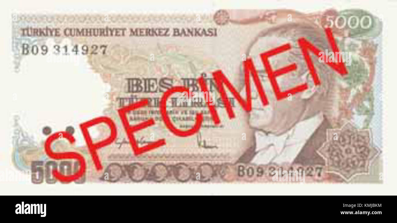 The 5000-II TL obverse refers to the front side of a coin or banknote ...