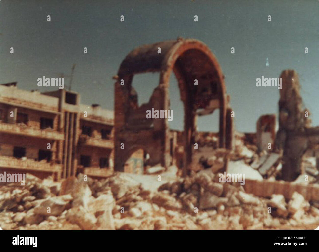 This image is a reference to the aftermath of the Hama Massacre, a ...