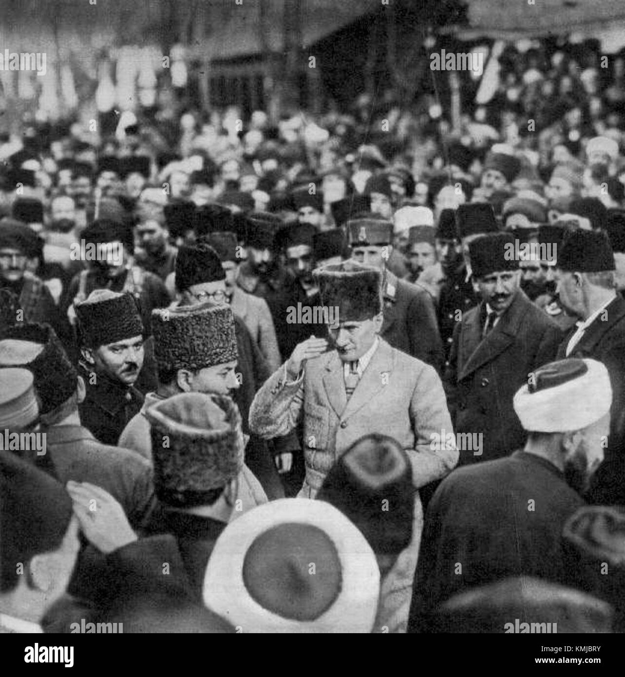 The image recalls a significant day in history when Mustafa Kemal ...