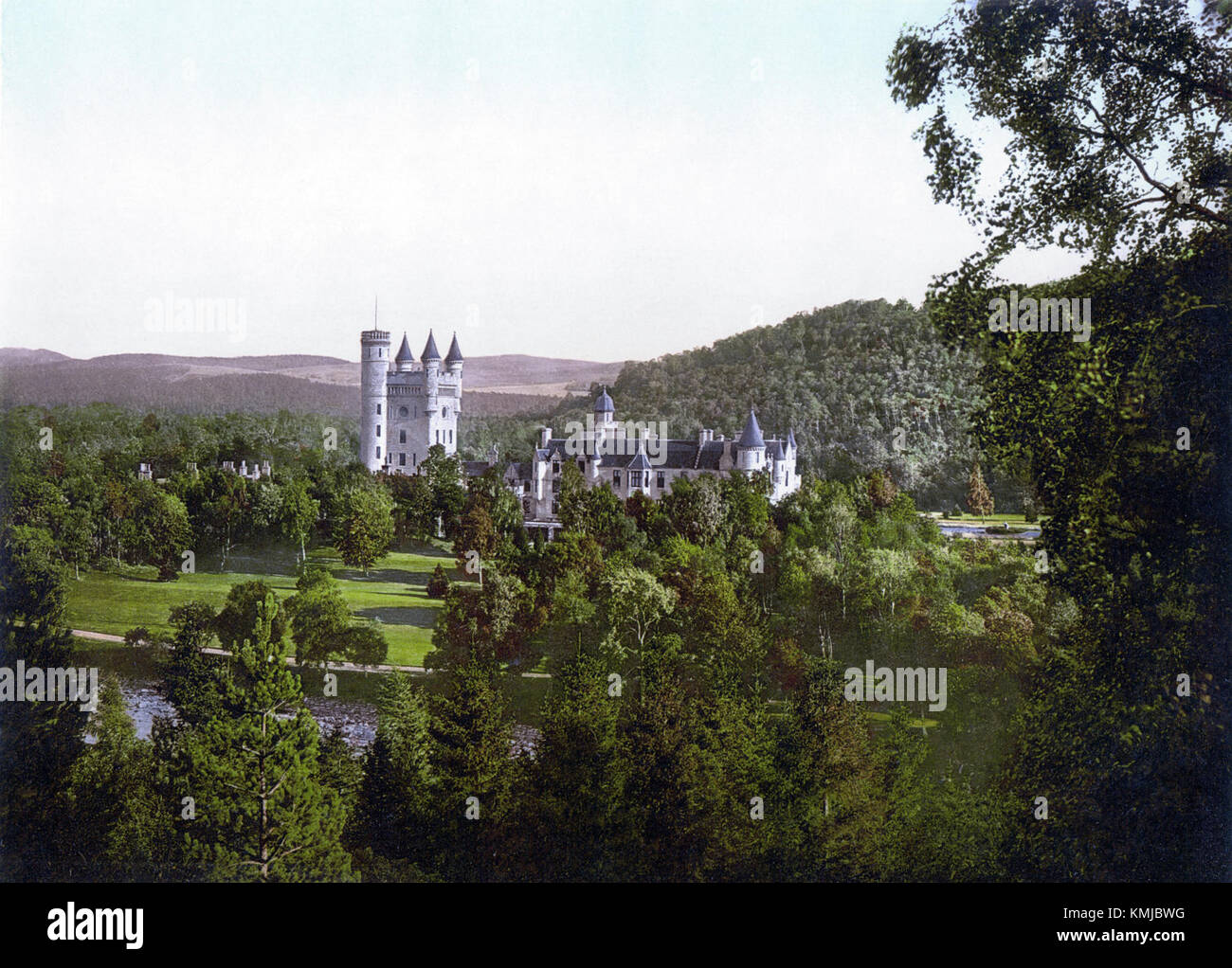Balmoral Castle, shown here in a 1900 image, is a Scottish estate known ...