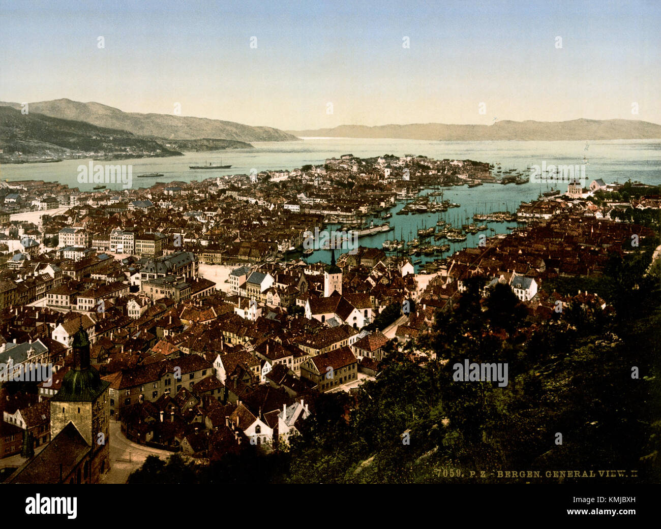 This image captures a street view of Bergen, Norway, highlighting its ...