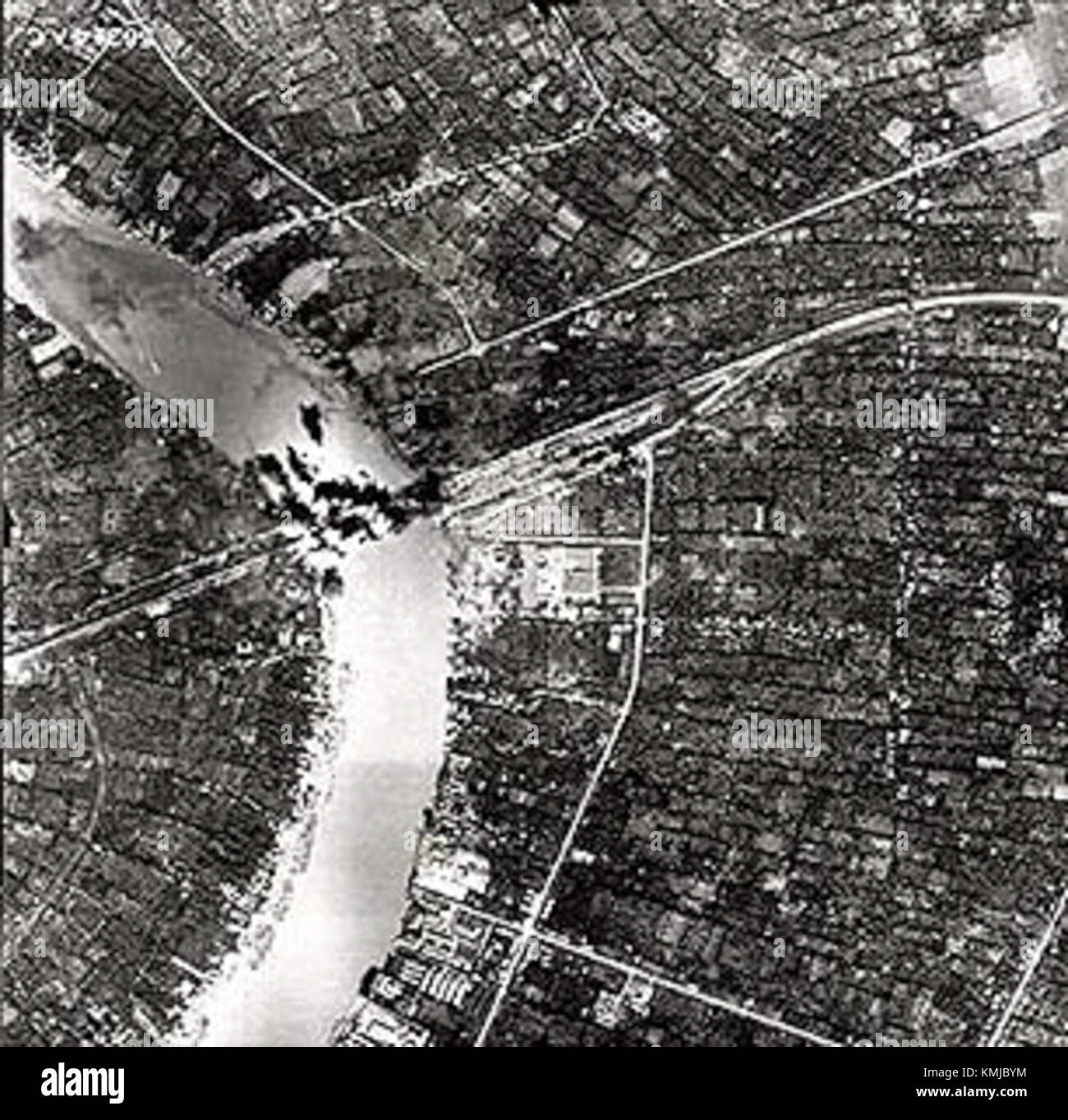 Photograph depicting the bombing of Rama VI Bridge, illustrating the ...